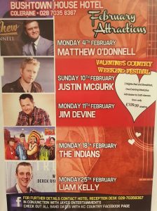 February Bands | Bushtown Hotel & Spa